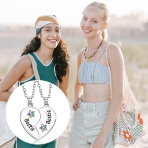 Best Friend Necklaces Gift for Bestie BFF Necklace for 2 Christmas Birthday Gifts for Best Friend Sister Matching Besties Necklaces for Women Girls Friendship Necklace for 2 Best Friends