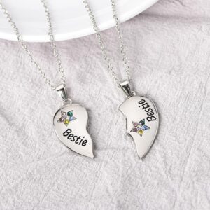 Best Friend Necklaces Gift for Bestie BFF Necklace for 2 Christmas Birthday Gifts for Best Friend Sister Matching Besties Necklaces for Women Girls Friendship Necklace for 2 Best Friends