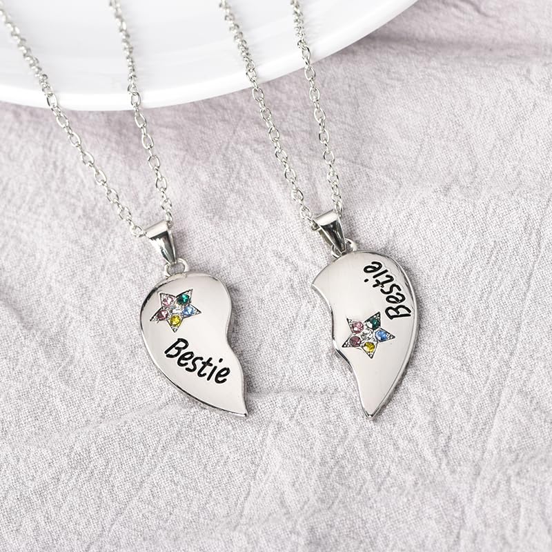 Best Friend Necklaces Gift for Bestie BFF Necklace for 2 Christmas Birthday Gifts for Best Friend Sister Matching Besties Necklaces for Women Girls Friendship Necklace for 2 Best Friends