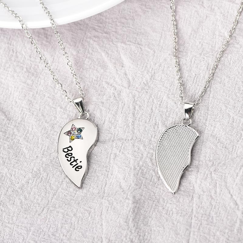 Best Friend Necklaces Gift for Bestie BFF Necklace for 2 Christmas Birthday Gifts for Best Friend Sister Matching Besties Necklaces for Women Girls Friendship Necklace for 2 Best Friends