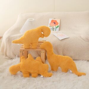 Lixzuch 3 Packs Dino Nugget Pillow Plush, 18 inches Dinosaur Chicken Nugget Pillow Stuffed Animal Plush Toy, Dino Nugget Plush Dinosaur Theme Party Decoration Birthday Gift for Kids Boys Girls