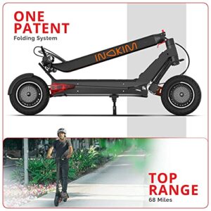 INOKIM OXO Electric Scooter for Adults 40 MPH, 2x1000W (1300W Max) Motor, 68 Eco Miles Range, 10" Pneumatic Tires, Front & Rear LED Light, Fast Folding Escooter