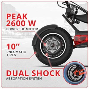 INOKIM OXO Electric Scooter for Adults 40 MPH, 2x1000W (1300W Max) Motor, 68 Eco Miles Range, 10" Pneumatic Tires, Front & Rear LED Light, Fast Folding Escooter