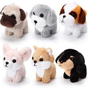 lenwen 6 pcs puppy dog stuffed animals plush realistic dog toys bulk 4 inch cute plush puppy dog stuffed animals for birthday gifts animal themed party decoration favors