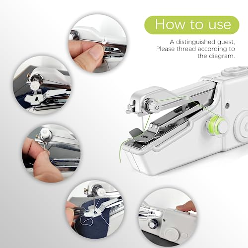 KONIEE Handheld Sewing Machine, Mini Portable Electric Sewing Machine for Adult, Easy to Use and Fast Stitch Suitable for Clothes,Fabrics, DIY Home Travel