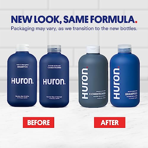 Huron Men’s Shampoo & Conditioner Set - Clean & Invigorating Scent - Hydrating, & Nourishing Shampoo & Conditioner for Men - Vegan Ingredients & Cruelty Free