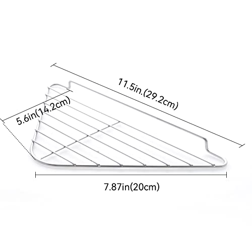 Ruosuruosu Stainless Steel Triangle Sink Dish Drying Rack-Premium and Space-Saving,Over The Sink Multipurpose Kitchen Drainer Shelf Organizer for Utensils, Plates, Sponge, and Cutlery, Silver