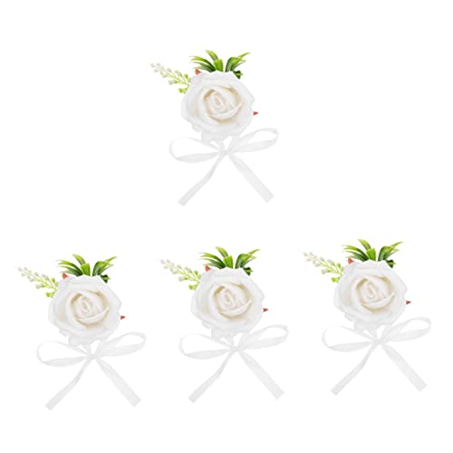 NOLITOY Corsage Wristlet 4pcs Wrist Flower Wedding Props Wrist Corsage Bridesmaid Bracelets Wrist Corsage Bracelets Wedding Corsage Bride Wrist Flower Wedding Supplies Silk Flower Set