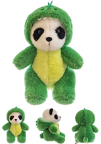 CASAGOOD Cute Stuffed Panda Animal Cosplay as Dinosaur Plush Toys Soft Panda Toy in Dinosaur Costume Great Panda Plushies Gift for Kids and Lovers,12 Inch