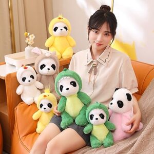 CASAGOOD Cute Stuffed Panda Animal Cosplay as Dinosaur Plush Toys Soft Panda Toy in Dinosaur Costume Great Panda Plushies Gift for Kids and Lovers,12 Inch