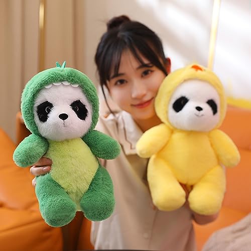 CASAGOOD Cute Stuffed Panda Animal Cosplay as Dinosaur Plush Toys Soft Panda Toy in Dinosaur Costume Great Panda Plushies Gift for Kids and Lovers,12 Inch