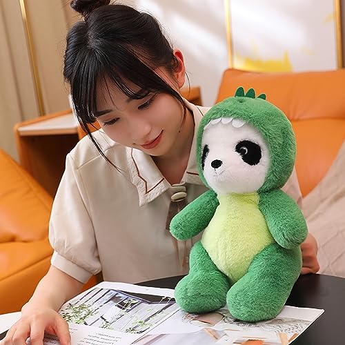 CASAGOOD Cute Stuffed Panda Animal Cosplay as Dinosaur Plush Toys Soft Panda Toy in Dinosaur Costume Great Panda Plushies Gift for Kids and Lovers,12 Inch