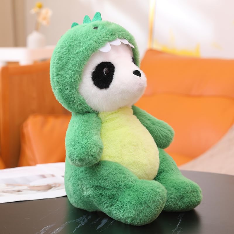 CASAGOOD Cute Stuffed Panda Animal Cosplay as Dinosaur Plush Toys Soft Panda Toy in Dinosaur Costume Great Panda Plushies Gift for Kids and Lovers,12 Inch