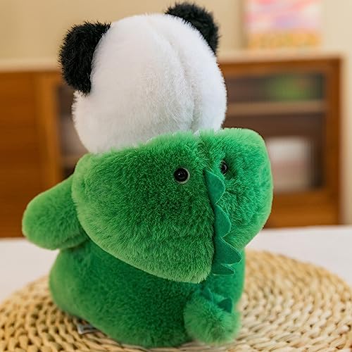 CASAGOOD Cute Stuffed Panda Animal Cosplay as Dinosaur Plush Toys Soft Panda Toy in Dinosaur Costume Great Panda Plushies Gift for Kids and Lovers,12 Inch