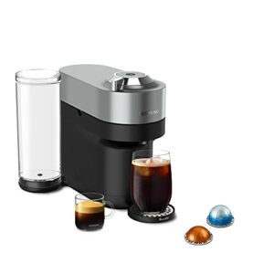 nespresso vertuo pop+ deluxe coffee and espresso machine by breville, titan