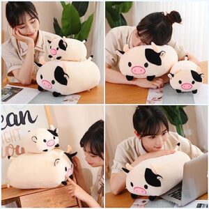 Cow Plush Pillow, 16 inch Kawaii Cow Stuffed Animal Toy Soft Cow Plushie Animal Pillows Toy Gifts for Boys and Girls