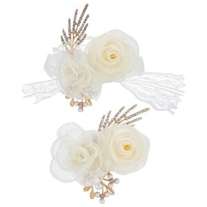 webeedy wrist corsage and boutonniere set girl bridesmaid wedding wrist corsage boutonniere for men wedding wristlet hand flower for prom party bouquets