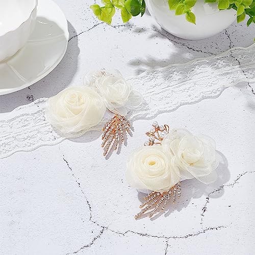 WEBEEDY Wrist Corsage and Boutonniere Set Girl Bridesmaid Wedding Wrist Corsage Boutonniere for Men Wedding Wristlet Hand Flower for Prom Party Bouquets