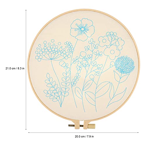 NOLITOY 2 Sets Embroidery Kit, Floral Stamped Cross Stitch Kit for Starter DIY Crafts Including Embroidery Hoops Threads Needles