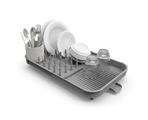 joseph joseph duo expandable dish drying rack, gray, 2-tier