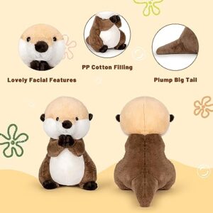 Wanwu World Otter Stuffed Animals 9.8" Cute Sea Soft Otter Plushie Toy Christmas Birthday for Kids Children Girls Boys