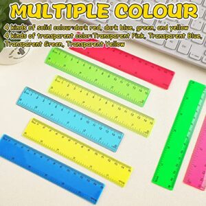 Cossari 360 Pack Clear Color Plastic Ruler Bulk for Classroom Kids Student 6 Inch Small Plastic Rulers Back to School Office Supplies Rainbow Mini Ruler for Teacher School Office Supplies