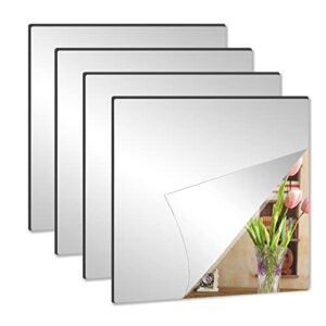 jitejoe wall mirror tiles,8''x8''x4pcs,full length tiles,flexible full body mirror for bedroom,living room,acrylic wall-mounted mirrors,frameless tiles (8''x8''-4pcs)