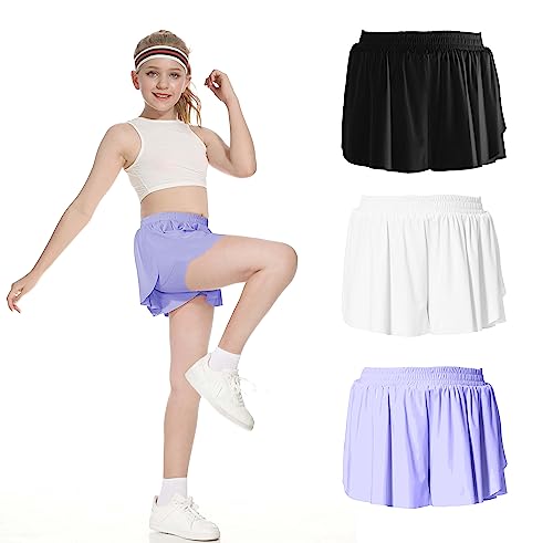 Flowy Shorts Girls Butterfly Tennis Skirts for Girls Teen Preppy Clothes Kids Running Activewear Athletic Skort Size 8