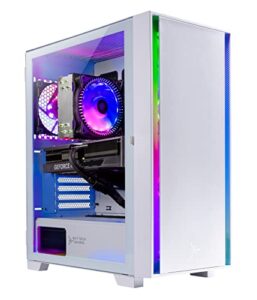 skytech shiva gaming pc desktop – amd ryzen 5 5600x 3.7 ghz, nvidia rtx 4060 ti, 1tb nvme ssd, 16gb ddr4 ram 3200, 600w gold psu, 11ac wi-fi, windows 11 home 64-bit,white