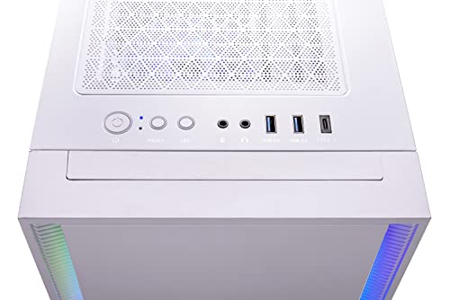 Skytech Shiva Gaming PC Desktop – AMD Ryzen 5 5600X 3.7 GHz, NVIDIA RTX 4060 Ti, 1TB NVME SSD, 16GB DDR4 RAM 3200, 600W Gold PSU, 11AC Wi-Fi, Windows 11 Home 64-bit,White