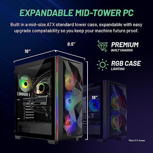 Skytech Gaming Skytech Chronos Gaming PC Desktop – Intel Core i7 13700F 2.1 GHz, NVIDIA RTX 4060 Ti, 1TB NVME SSD, 32GB DDR5 RAM RGB, 650W Gold PSU, 360mm AIO, 11AC Wi-Fi, Windows 11 Home 64-bit