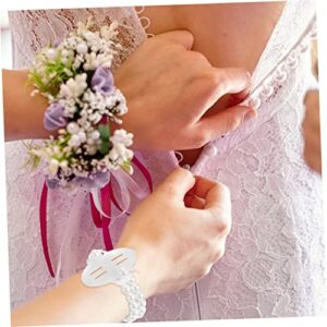 ARTIBETTER 20 Pcs Bridal Wrist Pearls Pearl Bracelets Stretch Bracelet String Wrist Corsage for Prom Wedding Corsages Bracelet Wedding Wrist Corsages Elastic Bracelets Corsage Wristlet Band