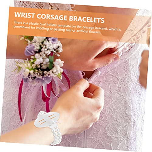 ARTIBETTER 20 Pcs Bridal Wrist Pearls Pearl Bracelets Stretch Bracelet String Wrist Corsage for Prom Wedding Corsages Bracelet Wedding Wrist Corsages Elastic Bracelets Corsage Wristlet Band