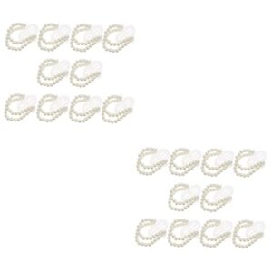 dechous 20 pcs bridal wrist pearls prom bracelet prom stuff pearl bracelets elastic bead wristband wedding wrist corsages bands cuff bracelet wedding corsage supplies corsage wristlet band