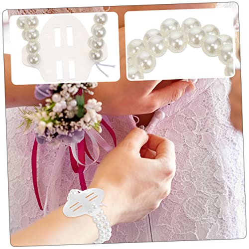 Didiseaon 10pcs Bridal Wrist Pearls Stretchy Bracelets Wedding Stuff Prom Wrist Corsage Wedding Corsages Bracelet Corsage Wristlet Wedding Wrist Corsages Wrist Corsage Bracelet Wrist Cuffs