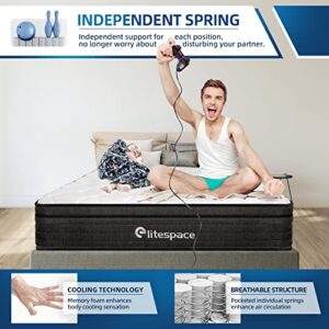 elitespace Hybrid Full Mattress,Memory Foam Hybrid 10 Inch Full Size Springs Mattresses,Fits All Bed Frames Full Size Mattress,Medium Firm Feel Mattress,CertiPUR-US,100 Nights Trial.