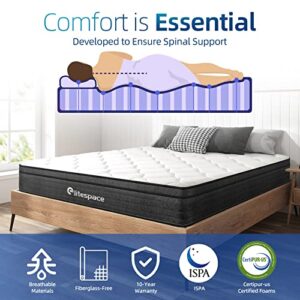 elitespace Hybrid Full Mattress,Memory Foam Hybrid 10 Inch Full Size Springs Mattresses,Fits All Bed Frames Full Size Mattress,Medium Firm Feel Mattress,CertiPUR-US,100 Nights Trial.