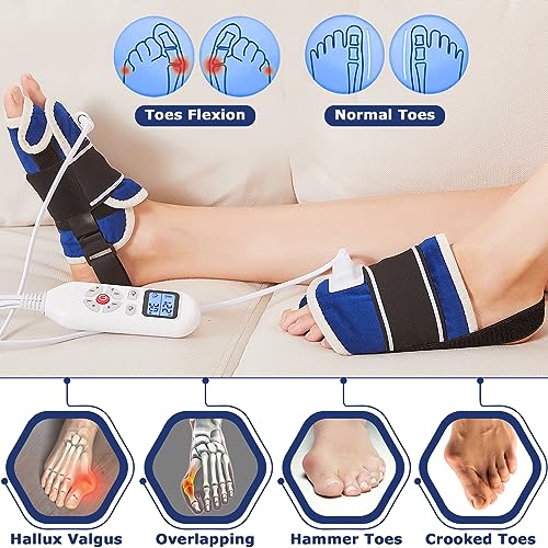 CAMECO 1 Pair Heating Pad Bunion Correctors for Women & Men, Upgraded Heated Big Toe Separator Spacer Straightener for Hallux Valgus, Bunion Pain Relief Splint Hammer Foot Brace Day & Night Support