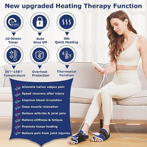 CAMECO 1 Pair Heating Pad Bunion Correctors for Women & Men, Upgraded Heated Big Toe Separator Spacer Straightener for Hallux Valgus, Bunion Pain Relief Splint Hammer Foot Brace Day & Night Support