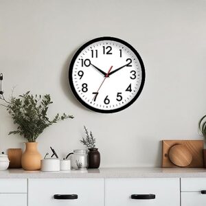 DAXSMY Wall Clock, Analog Clock Small, 10 Inch Silent Non-Ticking Wall Clocks Battery Operated Decorative for Kitchen, Office, Outdoor, Bedroom, Bathroom, Living Room, School, Classroom(Black)