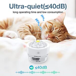 PcEoTllar Cat Water Fountain, Wireless & Rechargeable Battery Operated, Automatic Pet Water Fountain with Filter, 34oz/1L Ultra Quiet Cat Water Dispenser, for Cats, Dogs, Multiple Pets