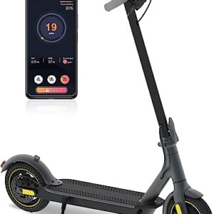 Electric Scooter 10" Solid Tires 600W Peak Motor -19 Mph Speed Folding e Scootefor for Adults,with Smart App,Al Alloy Frame and Dual Brakes