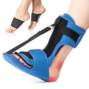 sgrived plantar fasciitis night splint: upgraded plantar fasciitis brace with arch support - dorsal night splint for plantar fasciitis women men - dual effective plantar fasciitis relief achilles tendonitis foot drop heel pain black-blue