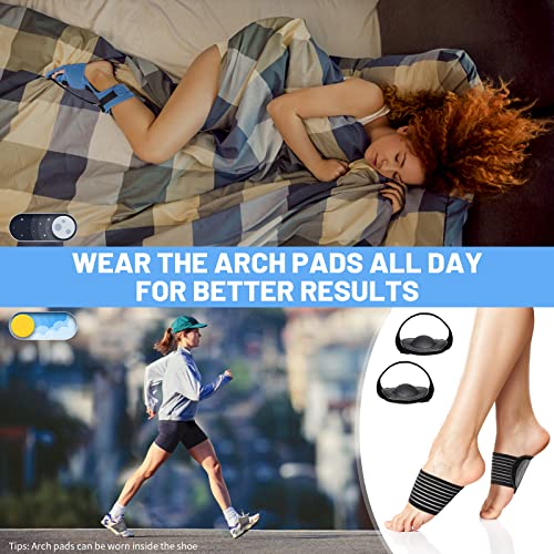 Sgrived Plantar Fasciitis Night Splint: Upgraded Plantar Fasciitis Brace with Arch Support - Dorsal Night Splint for Plantar Fasciitis Women Men - Dual Effective Plantar Fasciitis Relief Achilles Tendonitis Foot Drop Heel Pain Black-Blue