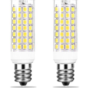 Fesd Ts E12 75 Watt Replacement LED Candelabra Bulbs C7,3000K Warm White,750LM T6 7W LED E12 Chandelier Light Bulbs for Ceiling Fan Pendant Lighting,Dimmable,2 Pack (Daylight White 6000k)