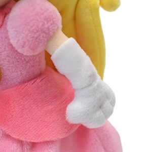 RGVV Super All Star Collection Princess Peach Plush Multicolor Pink Skirt Yellow Hair and Crown 10.6“