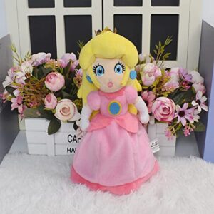 RGVV Super All Star Collection Princess Peach Plush Multicolor Pink Skirt Yellow Hair and Crown 10.6“