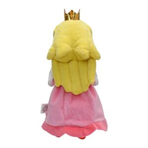 RGVV Super All Star Collection Princess Peach Plush Multicolor Pink Skirt Yellow Hair and Crown 10.6“