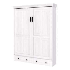 roomandloft windsor queen solid wood murphy wall bed in white