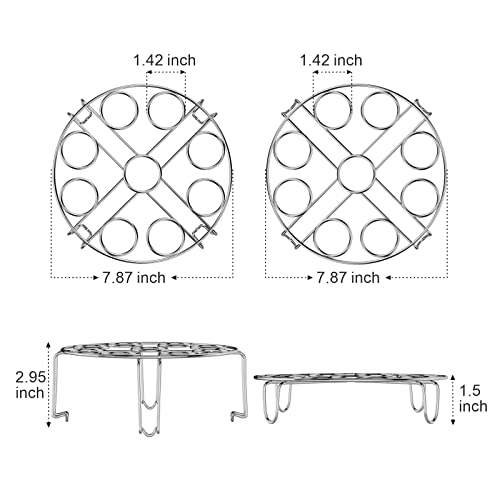 GSlife Dish Drying Rack and Egg Steamer Rack, 2 Tier Dish Rack and Stainless Steel Trivet for Instant Accessories, Bundle Sales, 2 Packs